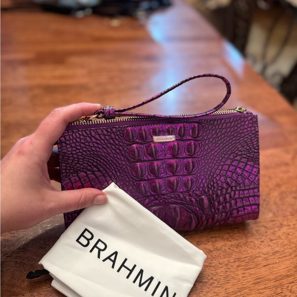 Brahmin | Bags | Brahmin Daisy Wristlet Purple Potion Melbourne | Poshmark